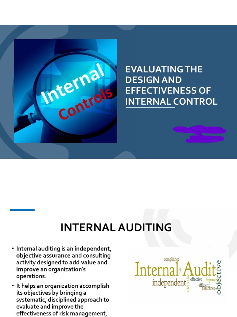 Evaluating The Design and Effectiveness of Internal Control | PDF ...