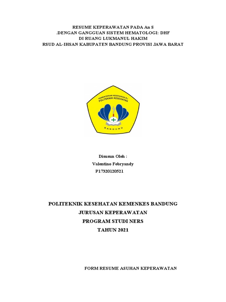 Resume Askep Anak DHF | PDF