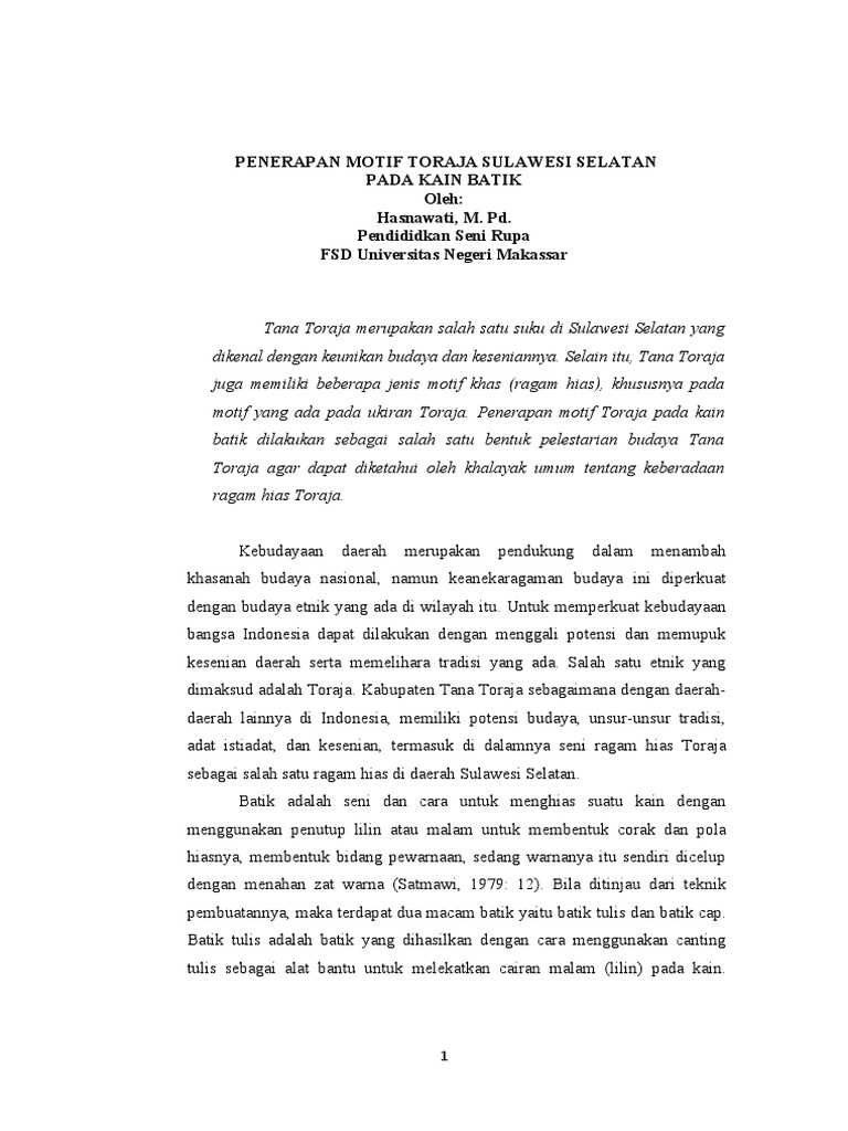 Makalah Batik | PDF | Perjalanan | Seni