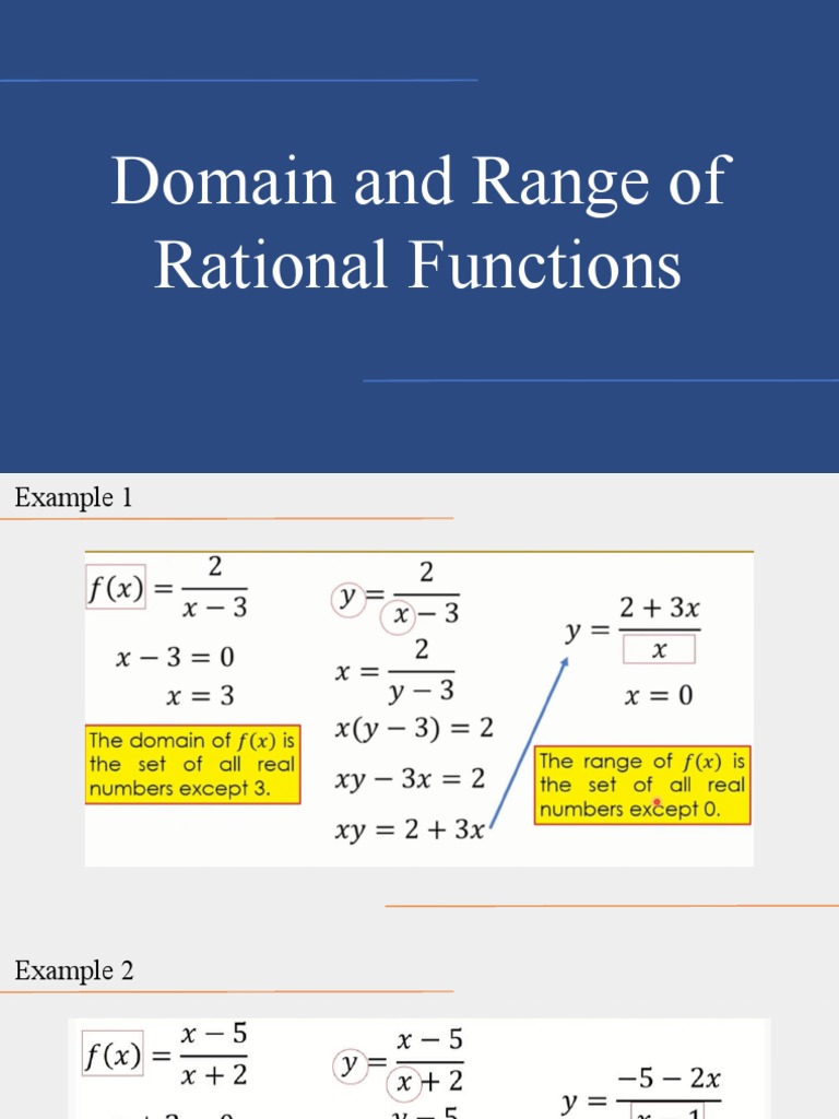 Domain-range-Intercepts of Rational Function | PDF