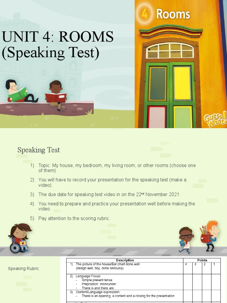 UNIT 4 (Speaking Preparation) and Review | PDF | Room | Bedroom
