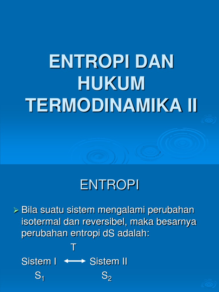 Entropi Dan Hukum Termodinamika II | PDF | Sains & Matematika