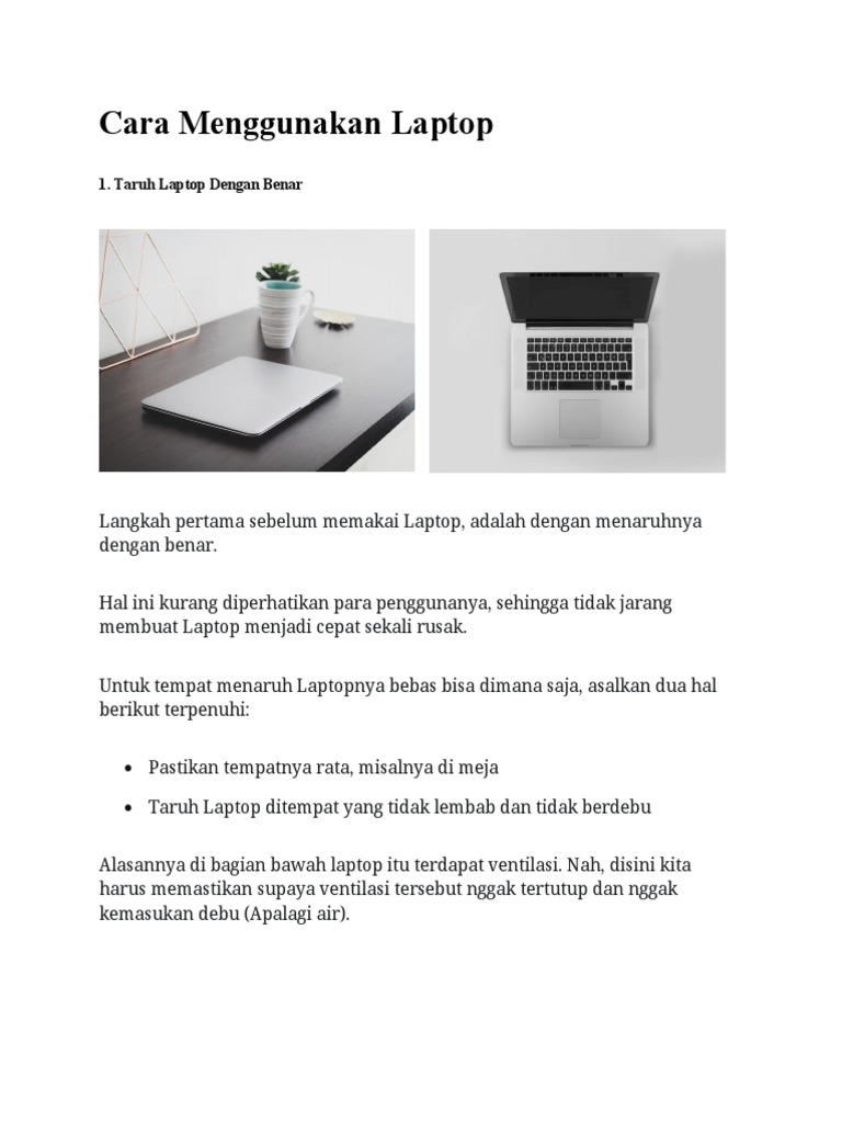 Panduan Lengkap Menggunakan Laptop | PDF