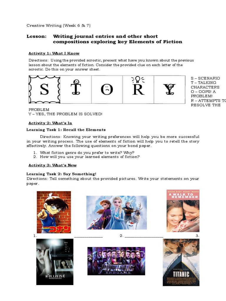 Writing Journal Entries and Other Short Compositions Exploring Key ...