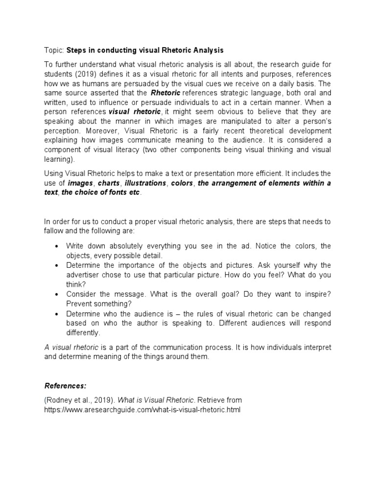 Steps in Conducting Visual Rhetoric Analysis | PDF