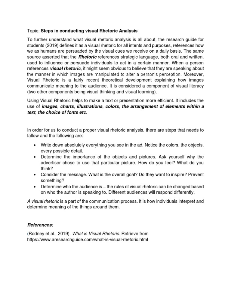Steps in Conducting Visual Rhetoric Analysis | PDF