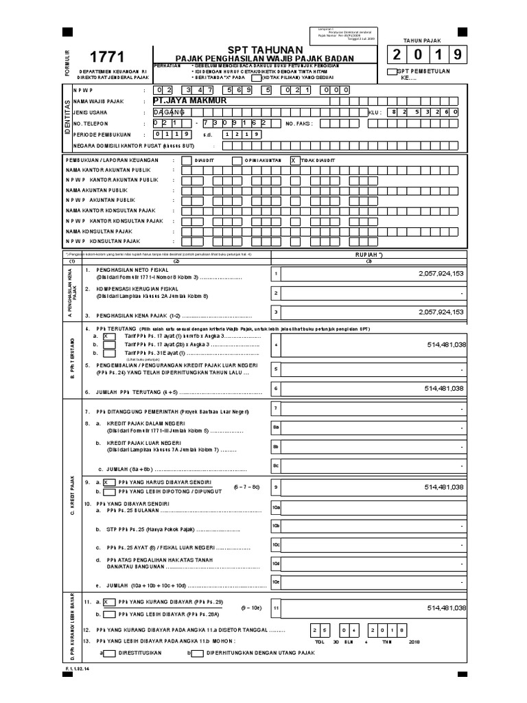 Lembar Jawaban SPT 1771 - FIRDHA GRAHA MUSTIKA | PDF