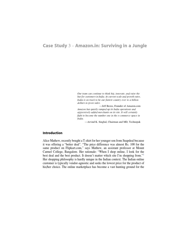 Case Study 3 - Amazon - in Surviving in A Jungle | PDF | E Commerce ...