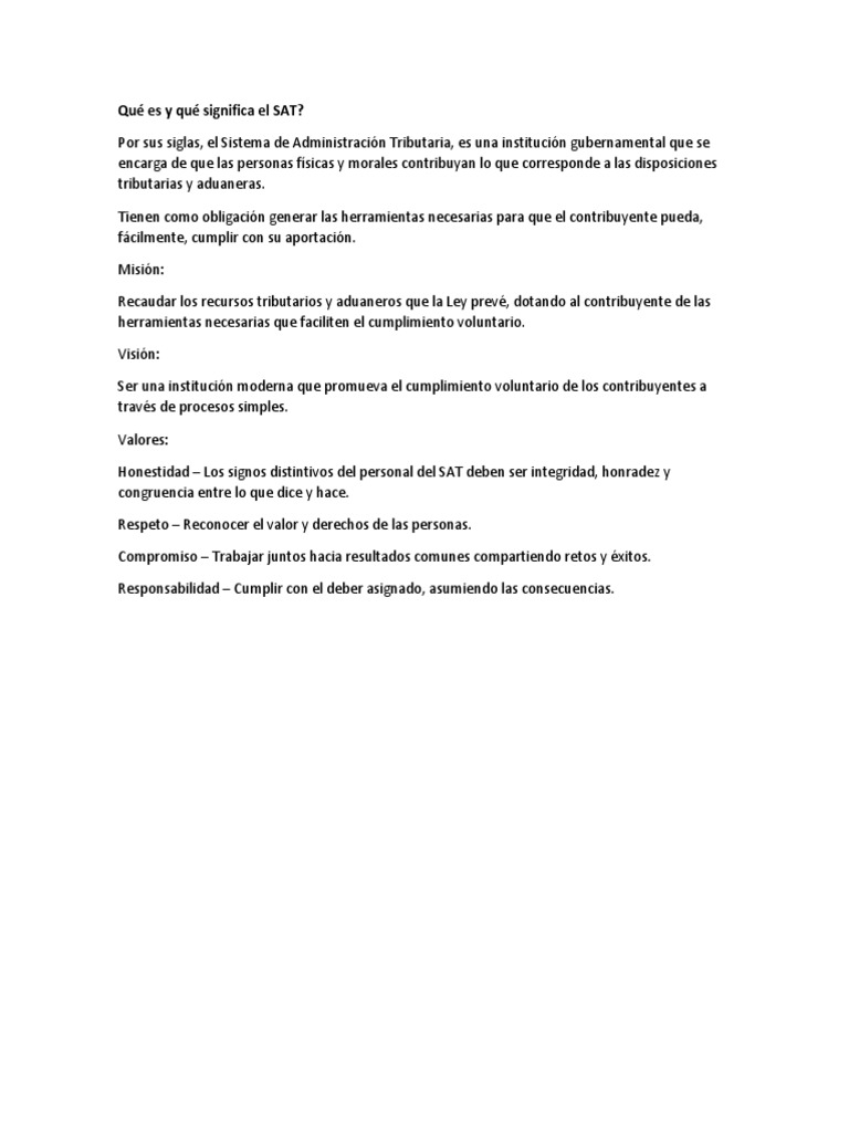 Qué Es y Qué Significa El SAT | PDF