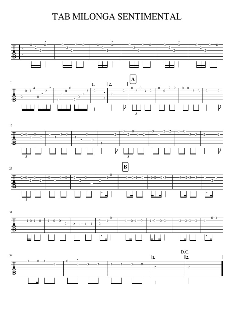 Tab Milonga Sentimental | PDF
