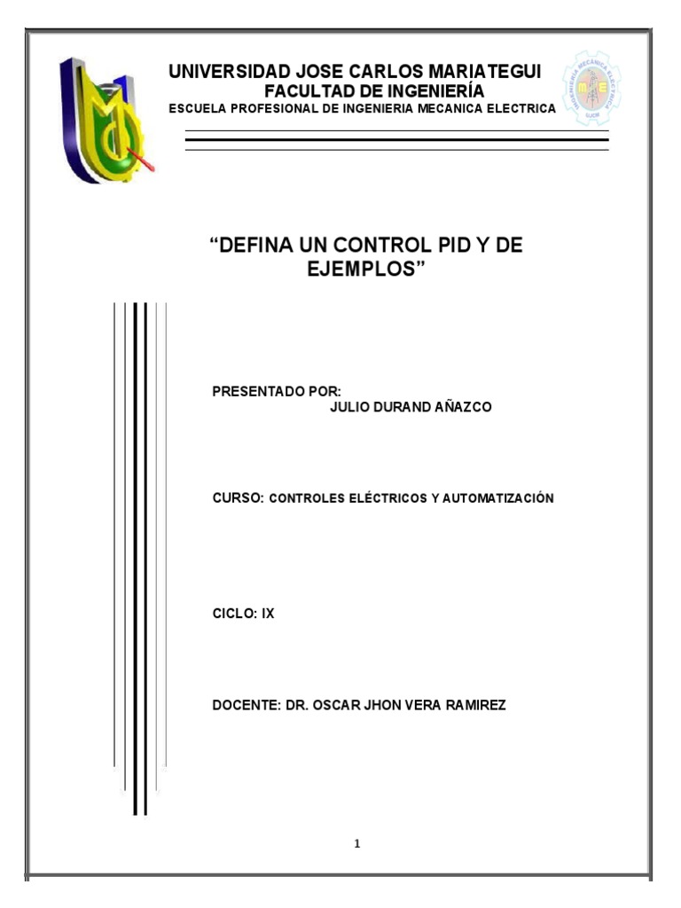 Control PID: Definición, ejemplos y aplicaciones | PDF | Controlador ...