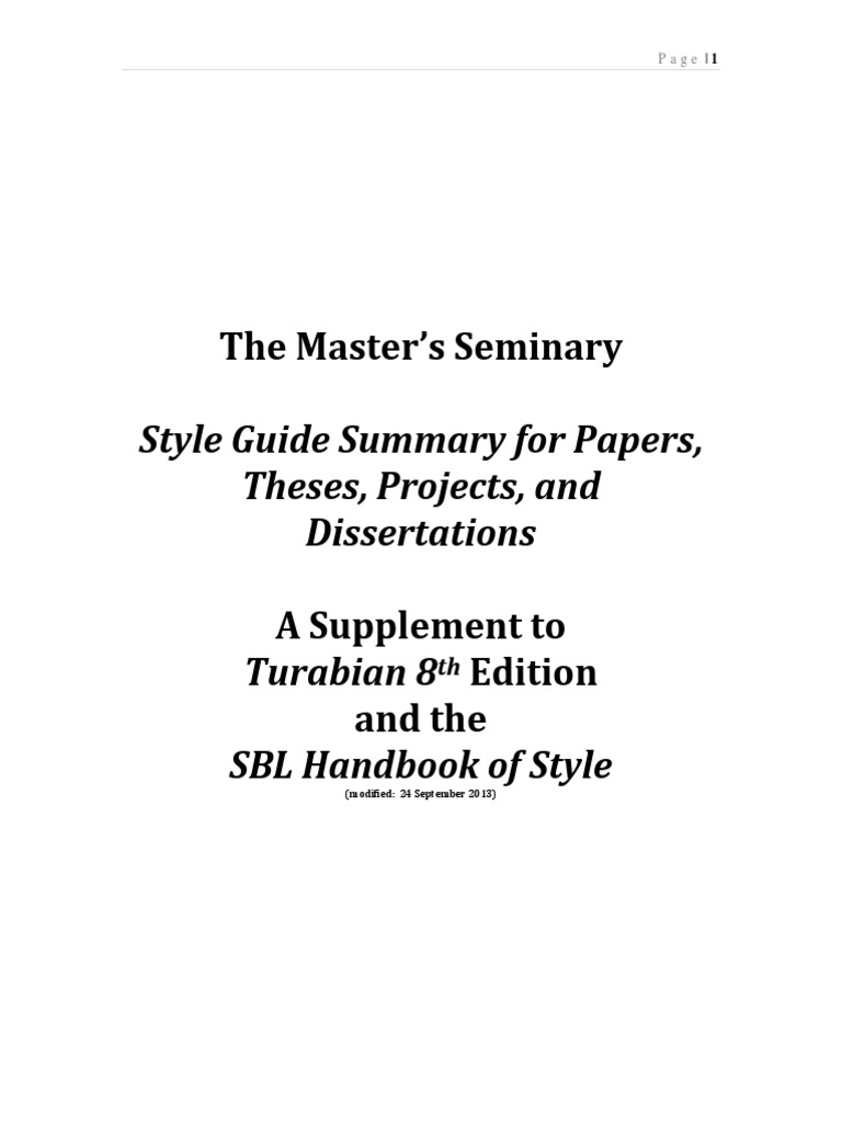 Style Guide | PDF | Thesis | Citation