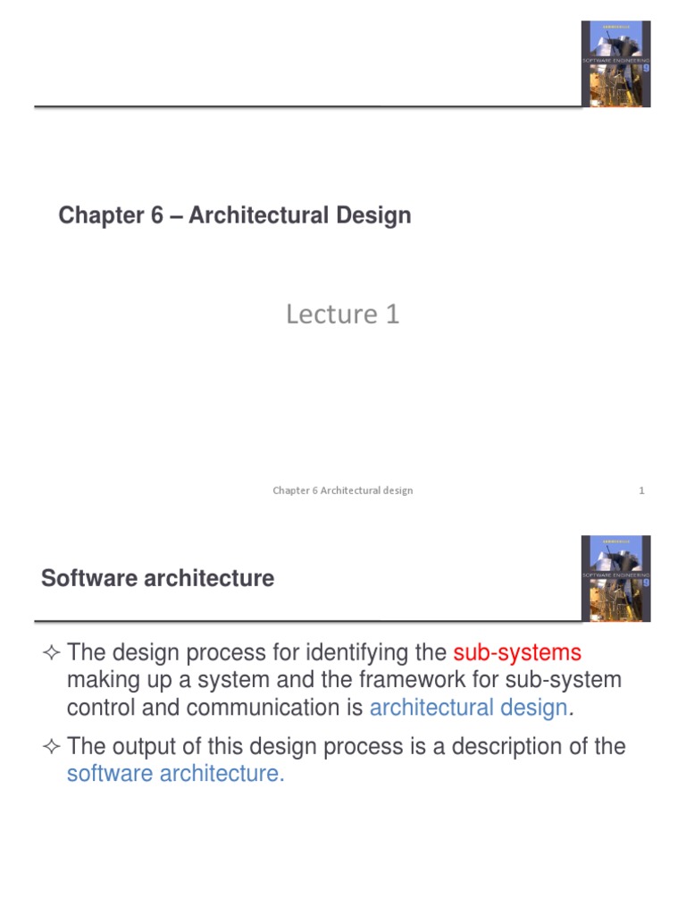 1 Chapter 6 Architectural Design | PDF | System | Model–View–Controller