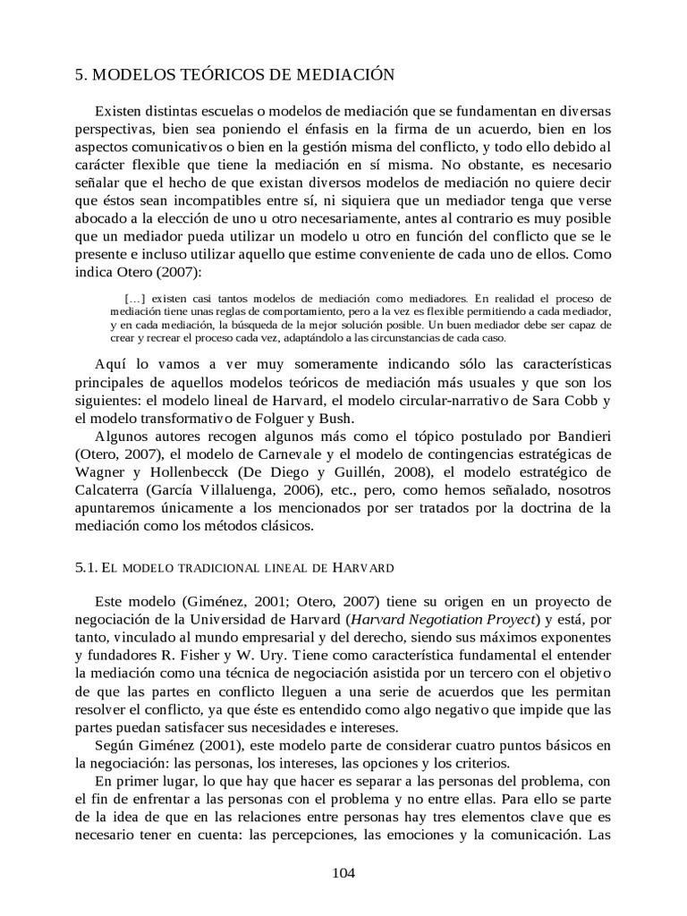 Modelos teóricos de mediación: Lineal, Circular y Transformativo | PDF ...