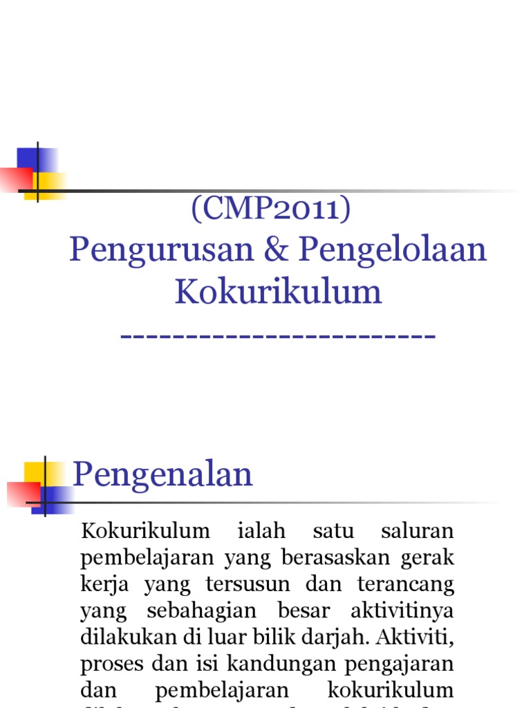Pengurusan & Pengelolaan Kokurikulum | PDF
