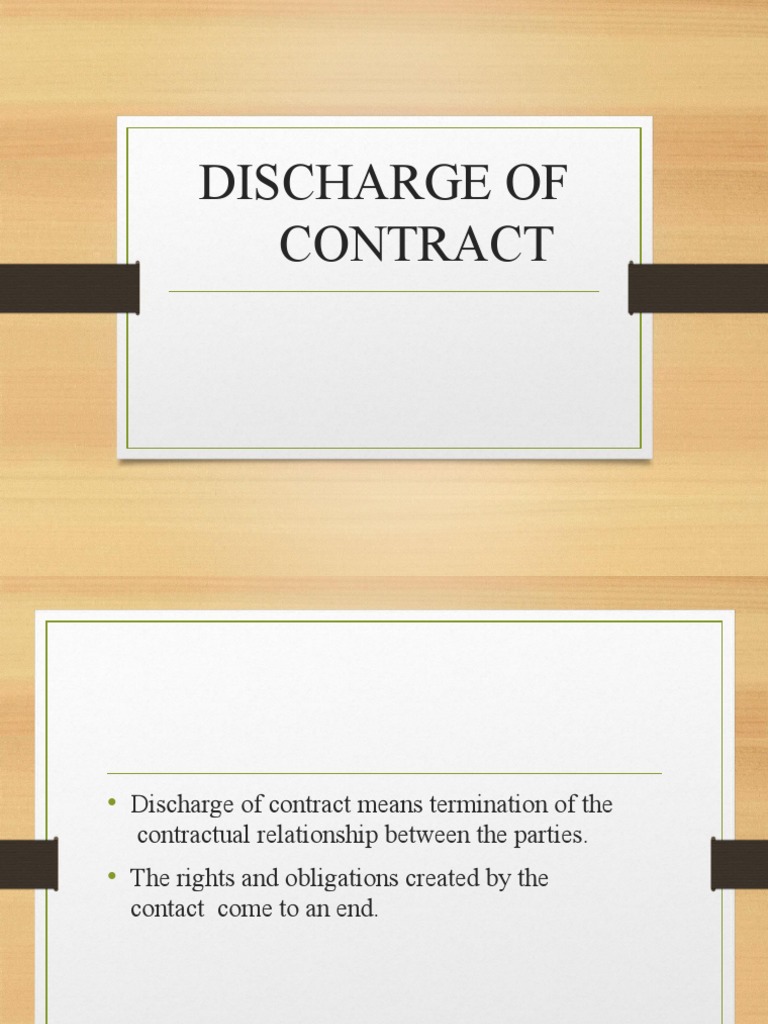 Modes of Discharge of Contract | PDF | Breach Of Contract | Law And ...