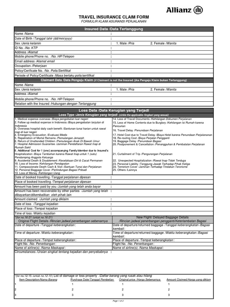Claim Form TravelPro - Newest | PDF | Medical Diagnosis | Medicine