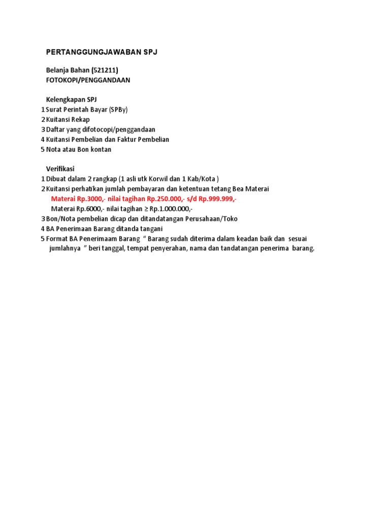 Pertanggungjawaban SPJ Belanja ATK | PDF