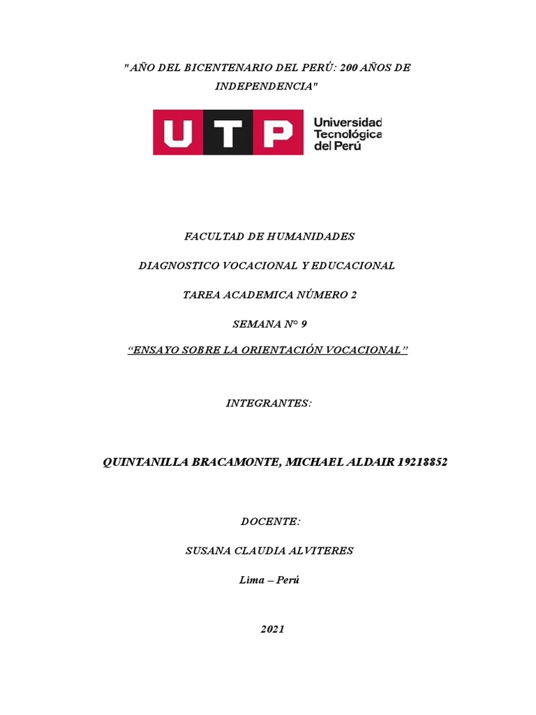 Ta2 Ensayo Orientacion | PDF | Sicología | Inteligencia