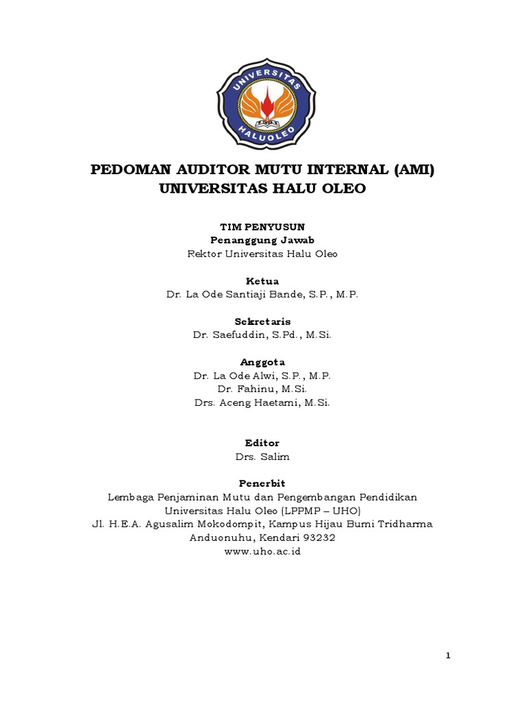 Panduan AMI Universitas Halu Oleo | PDF