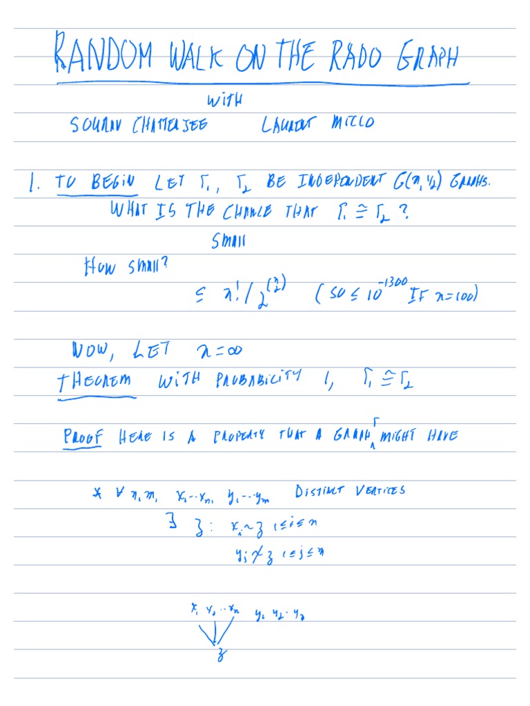 Note Oct 1, 2021 RANDOM WALK ON THE RADO GRAPH | PDF | Combinatorics ...