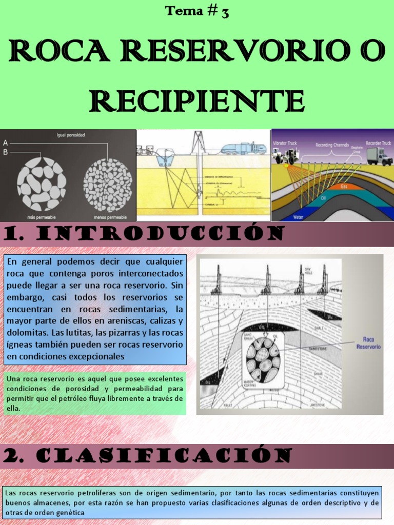 Tema # 3 Roca Reservorio | PDF | Roca (geología) | Roca clástica