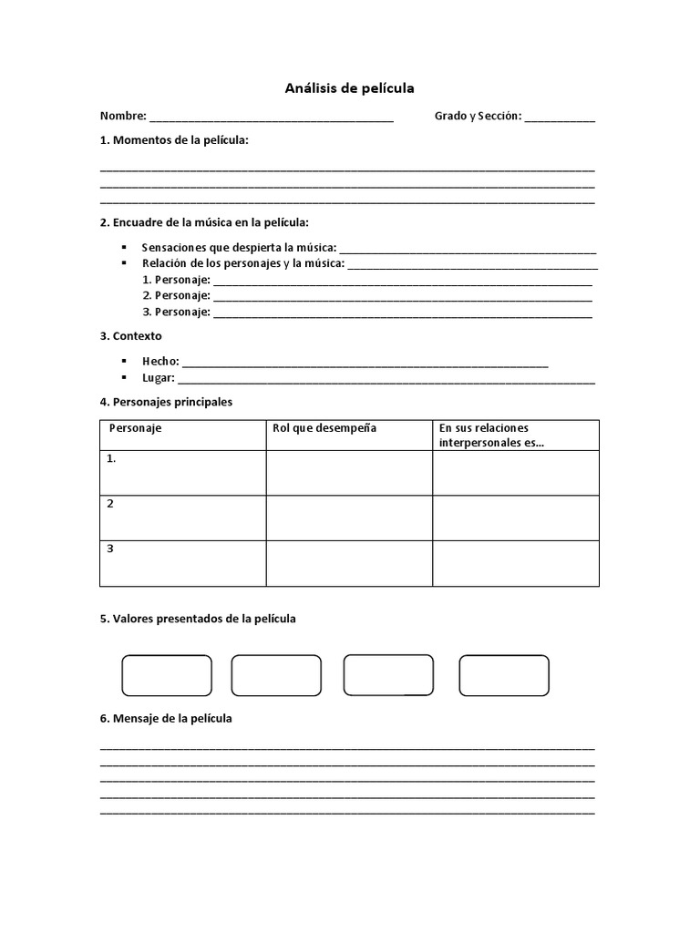 Análisis de Película | PDF | Juegos y actividades