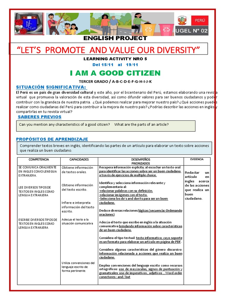 Acciones para ser un buen ciudadano | PDF | Información | Idioma en Inglés