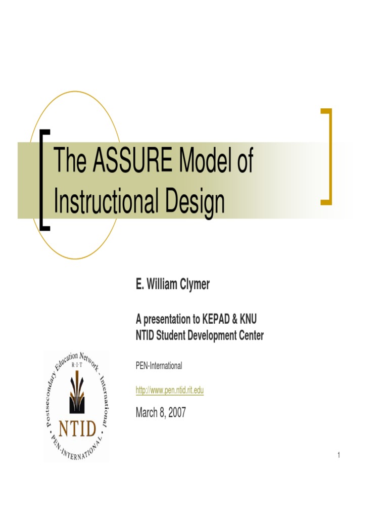 The ASSURE Model of Instructional Design: E. William Clymer | PDF ...