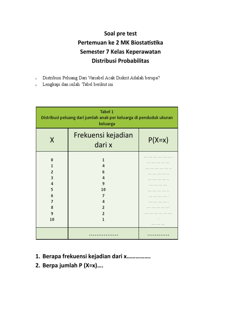 Soal Pre Test POST TEST-1 | PDF