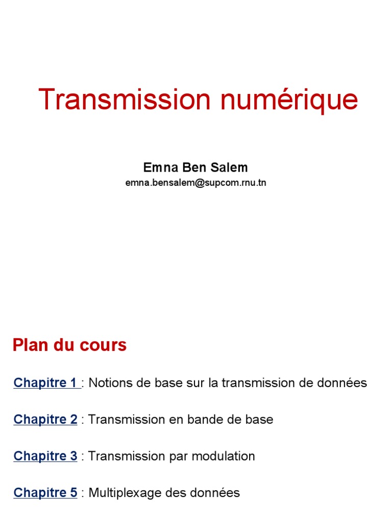 Cours Trans Num 2013 | PDF | Modulation de fréquence | Modulation