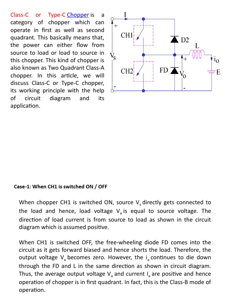 Chopper: Class-C or Type-C | PDF | Electric Motor | Electrical Network