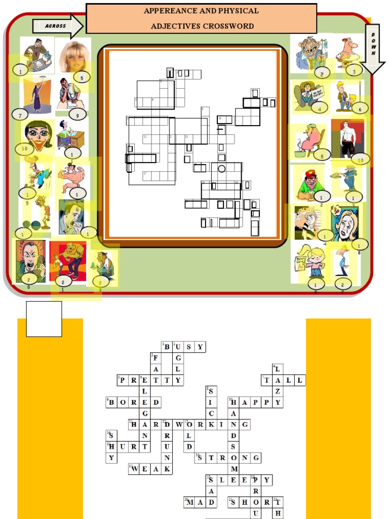 Appearance and physical adjectives crossword puzzle | PDF