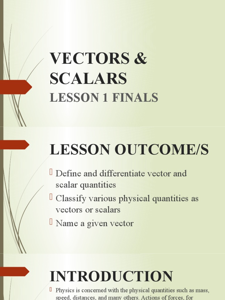 Vectors And Scalars Pdf Euclidean Vector Force