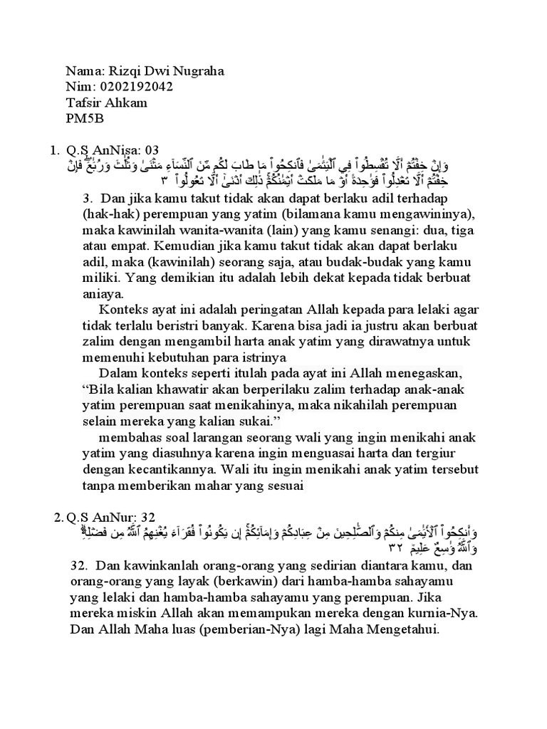 Uts Tafsir Ahkam | PDF