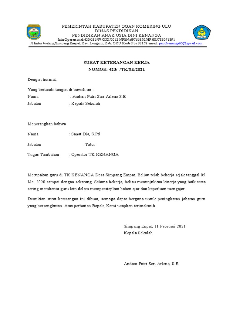 Surat Keterangan Honor | PDF