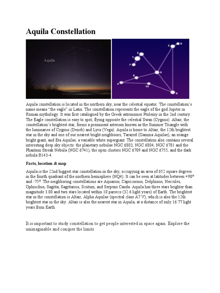 Aquila Constellation: Facts, Location & Map | PDF