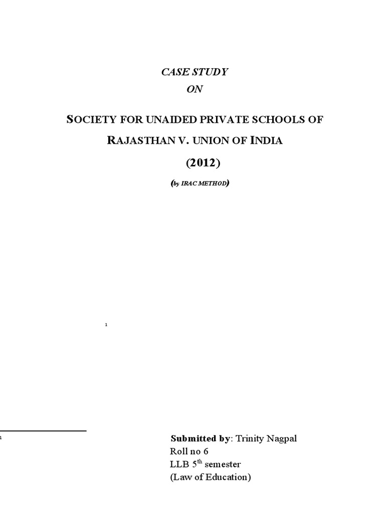 Rajasthan Private Schools RTE Act Case | PDF | Supreme Court Of India ...