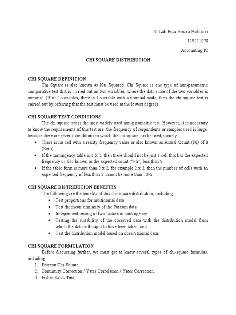 Chi Square Distribution | PDF | Chi Squared Test | Statistical ...