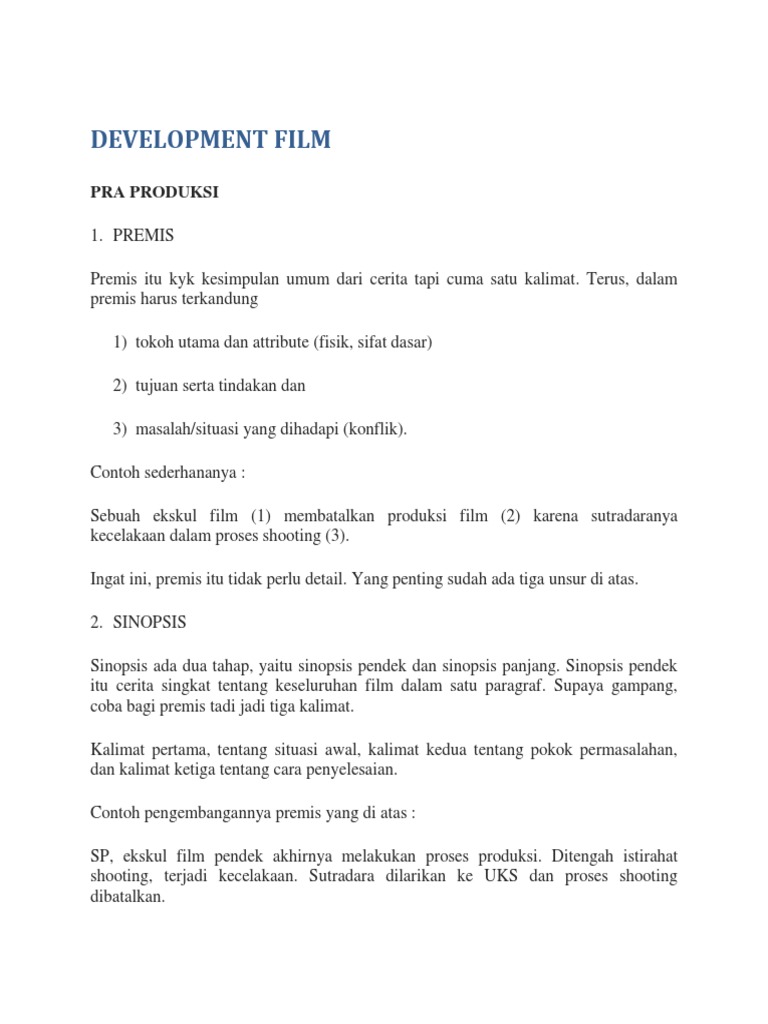 Panduan Pra-Produksi Film | PDF | Seni & Disiplin Bahasa | Seni