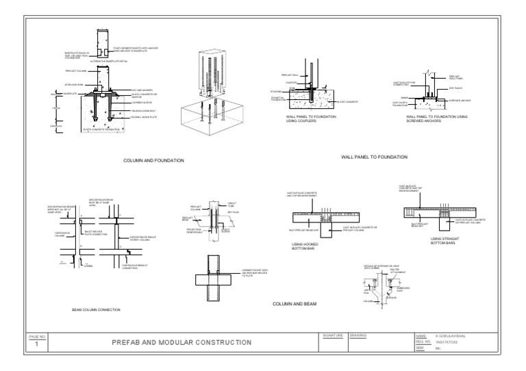 Prefab and Modular Construction Details | PDF | Precast Concrete | Column