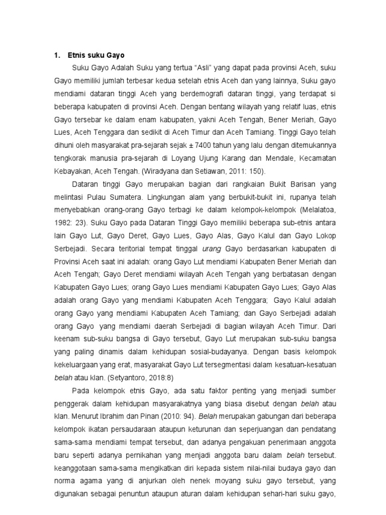 Etnis Gayo: Sejarah dan Dinamika Sosial | PDF | Ilmu Sosial | Sejarah