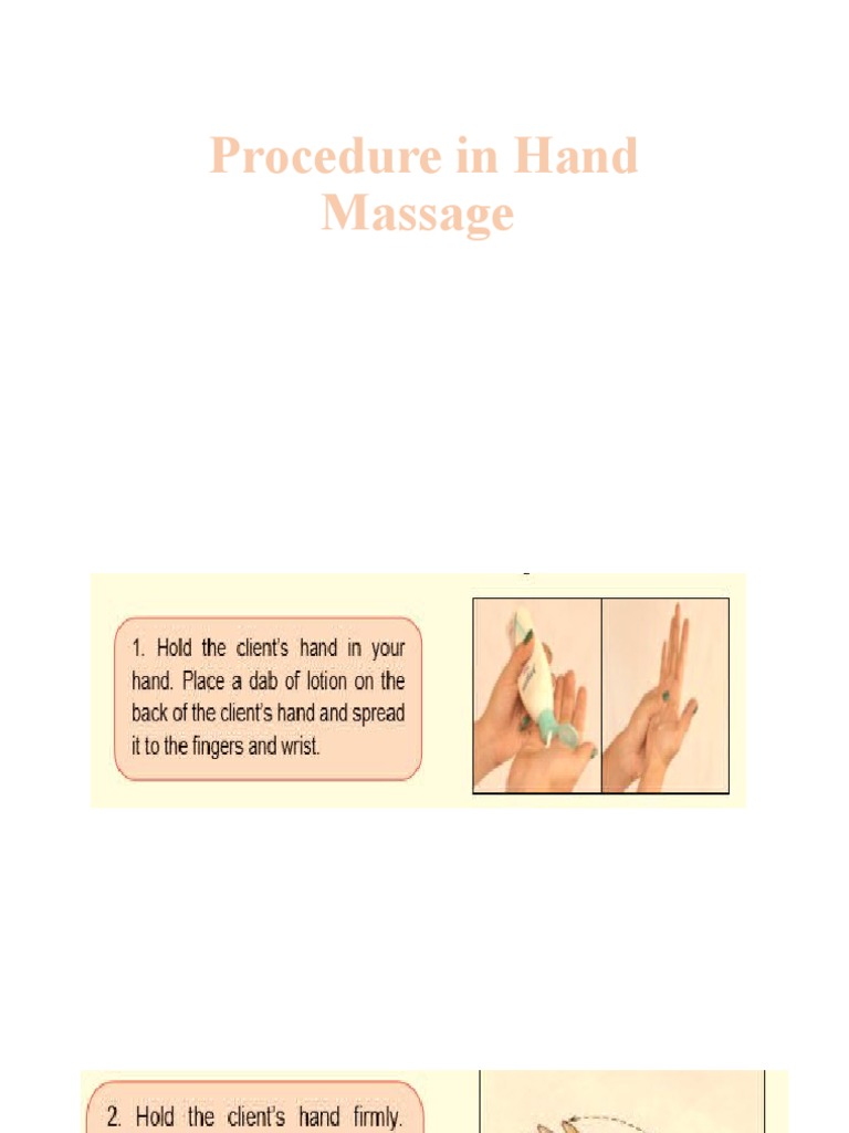 Procedure in Hand Massage | PDF