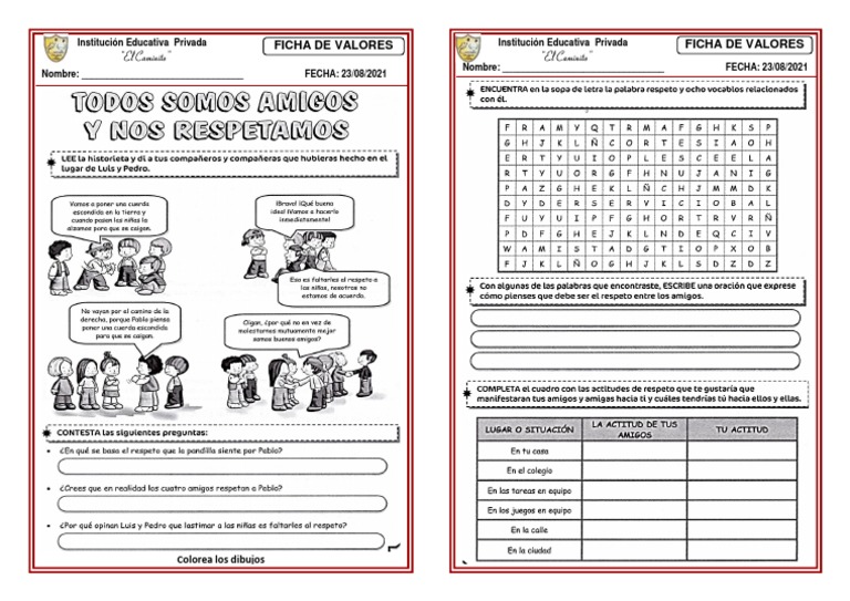 23-08 - 4to - Todos Somos Amigos y Nos Respetamos | PDF