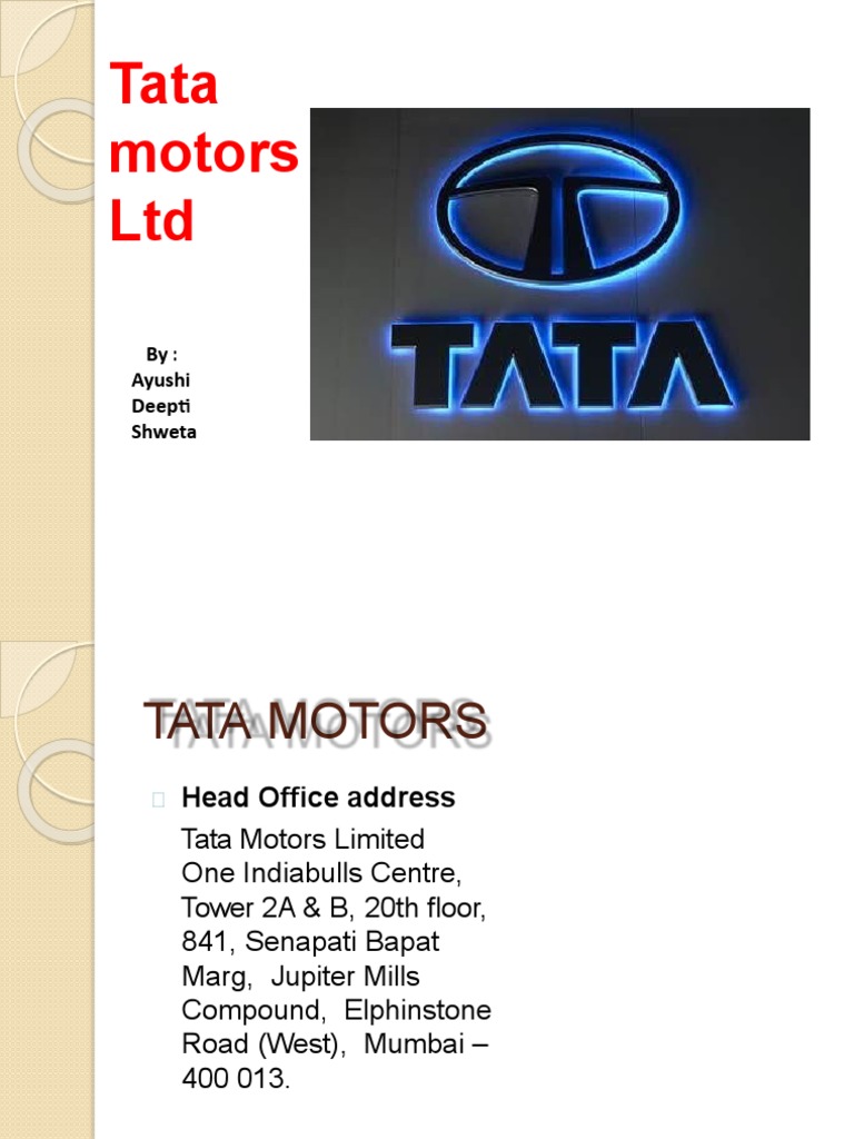 Tata Motors LTD: Ayushi Deepti Shweta | PDF | Land Vehicles ...