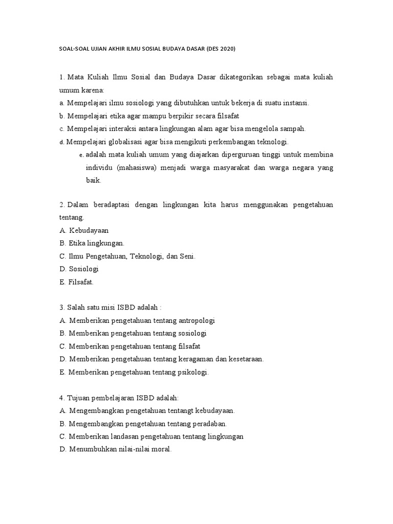 SOAL UAS ISBD Des 2020 | PDF
