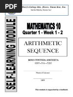 Math10 - q1 - Mod2 Arithmetic Sequence v2.2 | PDF | Numbers | Mathematics
