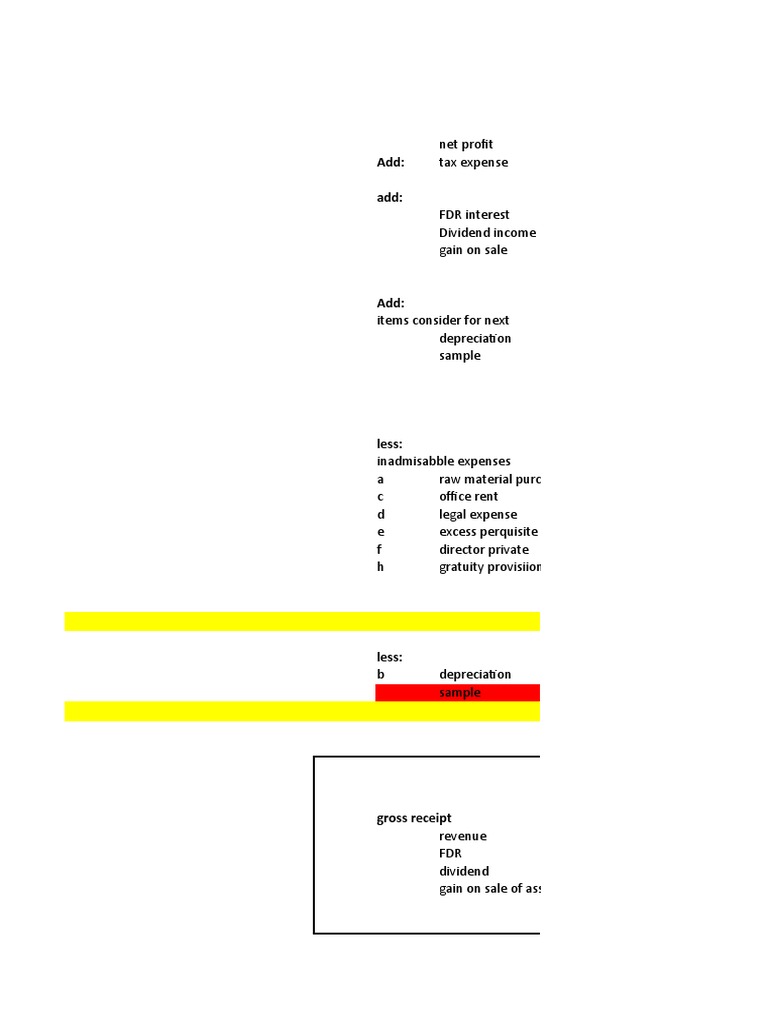 Income and Gross Receipt Calculation | PDF | Finance & Money Management