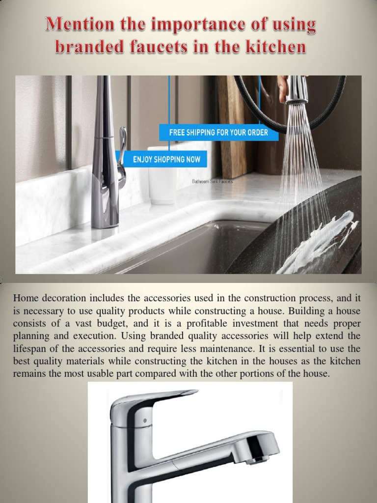 Mention The Importance of Using Branded Faucets in The Kitchen | PDF | Art