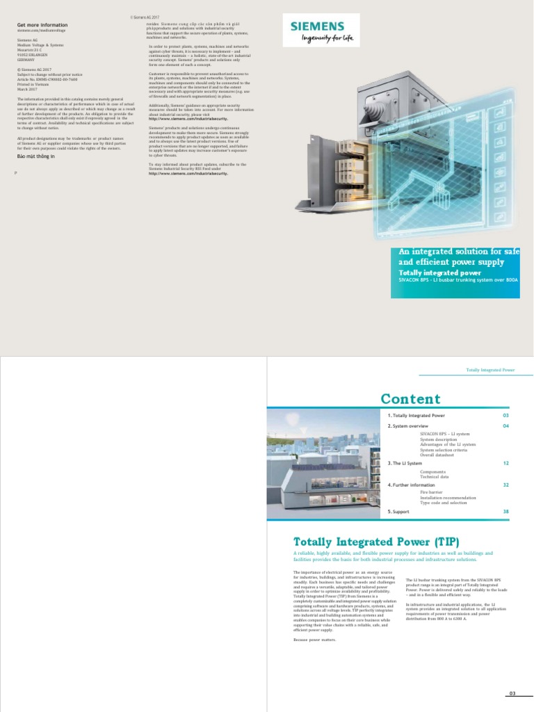 Siemens LI Busway - SIVACON 8PS LI Busbar Trunking System | PDF ...